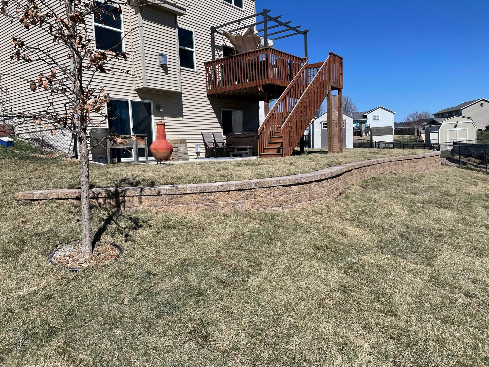 Suburban Retaining Wall in Norwalk - Tebock's Landscape | Des Moines ...