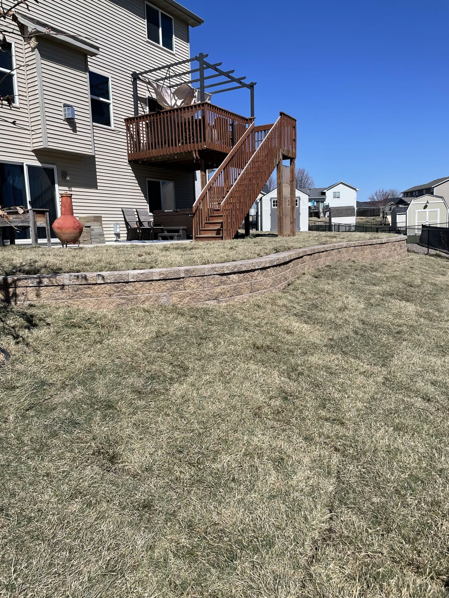 Suburban Retaining Wall in Norwalk - Tebock's Landscape | Des Moines ...